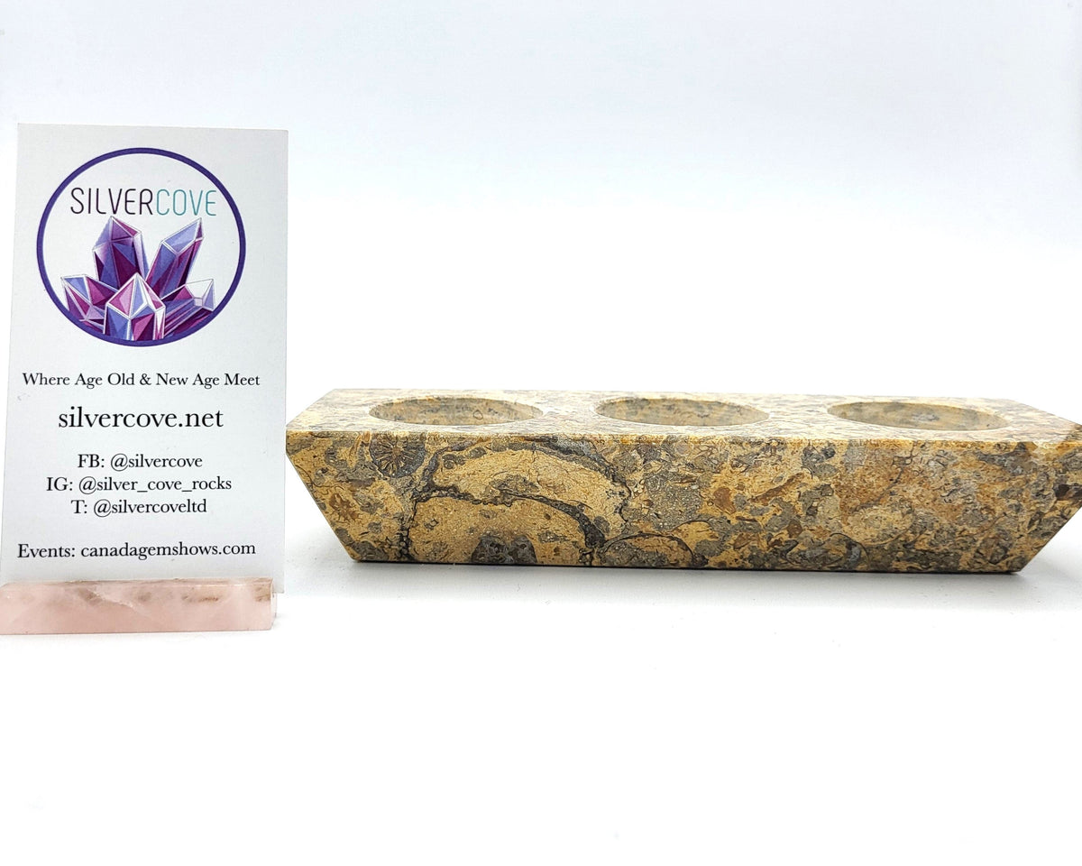 Fossil Jasper Candle Holder ️ – Silver Cove Ltd